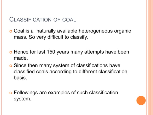 Coal classification | PPT
