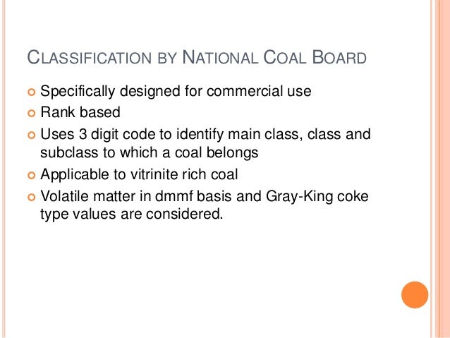 Coal classification
