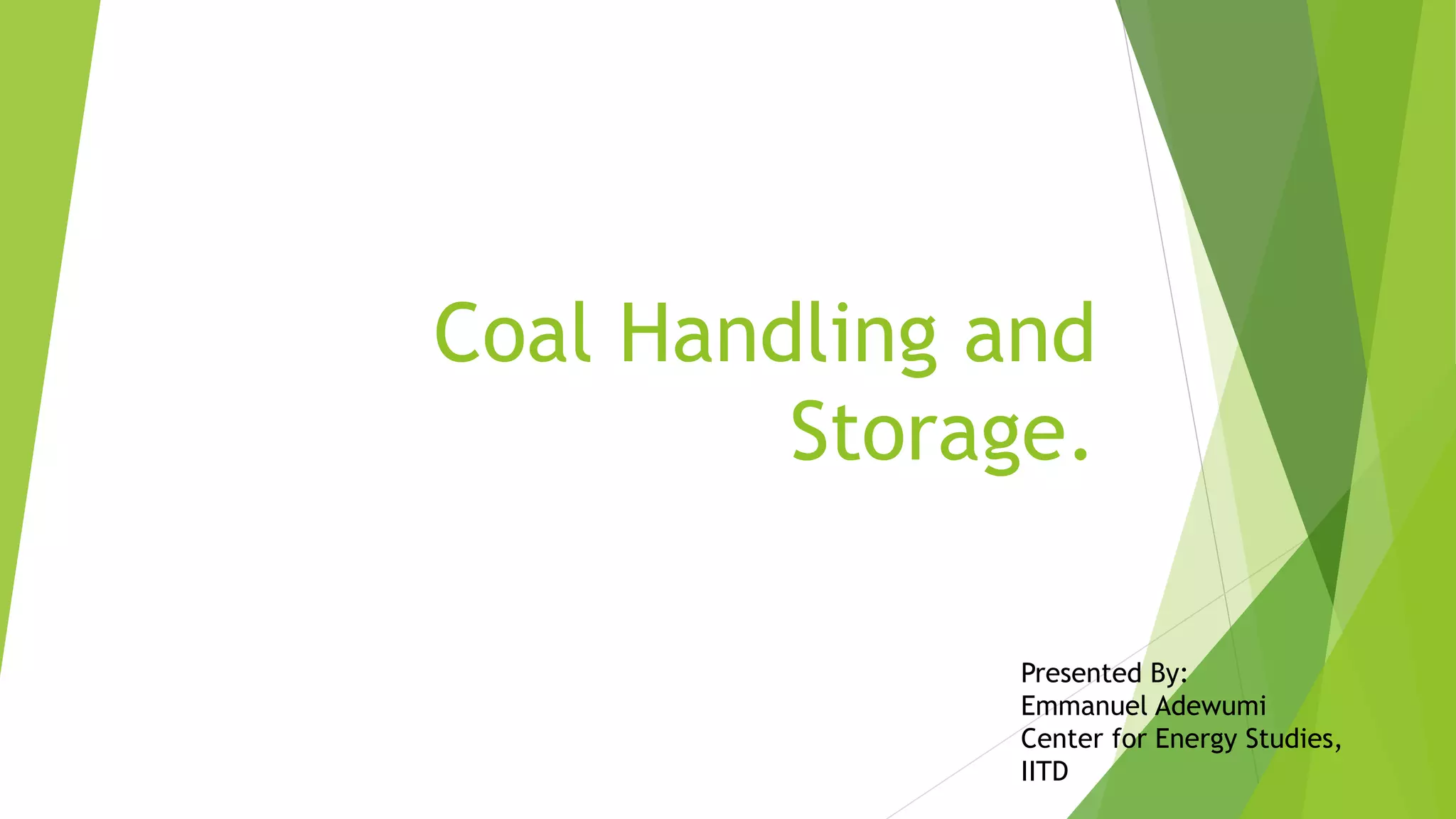Coal handling and storage | PDF