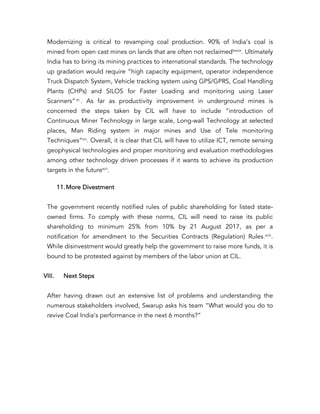 Coal India Limited case study - radhika lalit | PDF
