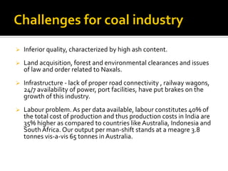 Performance Indicators - Coal Industry in India | PPT