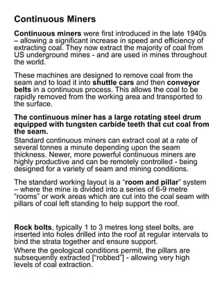 Coal Lectures Series Mining Technology Presentation | PPTX
