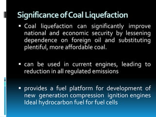 Liquefaction Of Coal