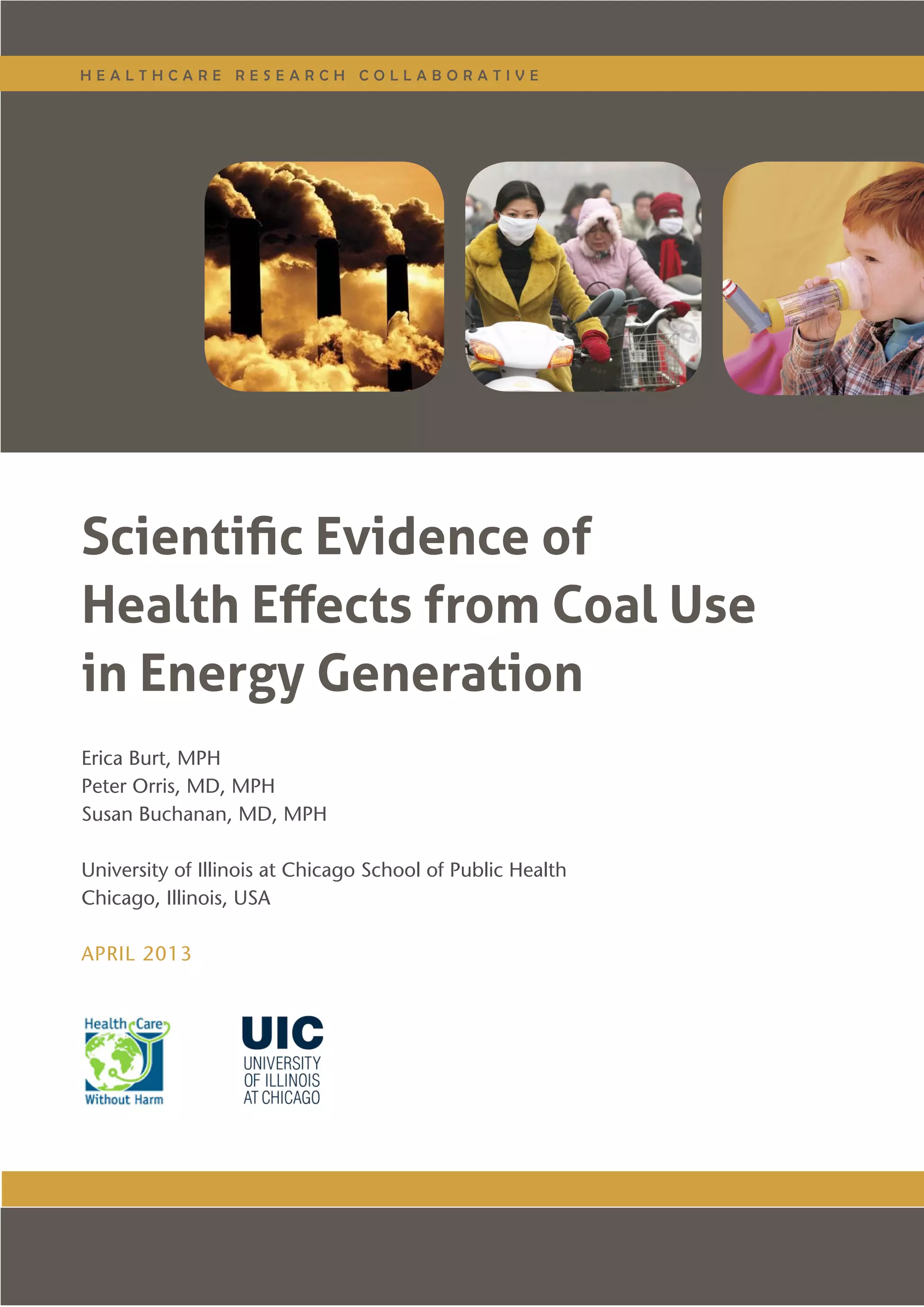Scientific Evidence of Health Effects from Coal Use in Energy ...