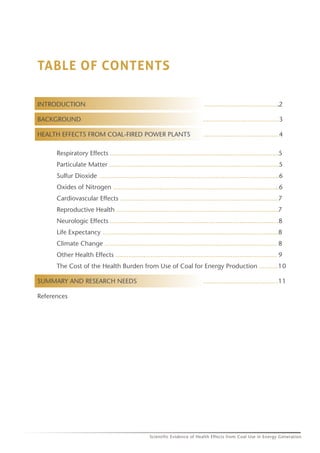 Scientific Evidence of Health Effects from Coal Use in Energy ...