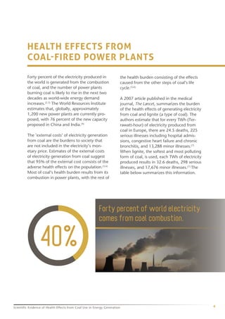 Scientific Evidence of Health Effects from Coal Use in Energy ...