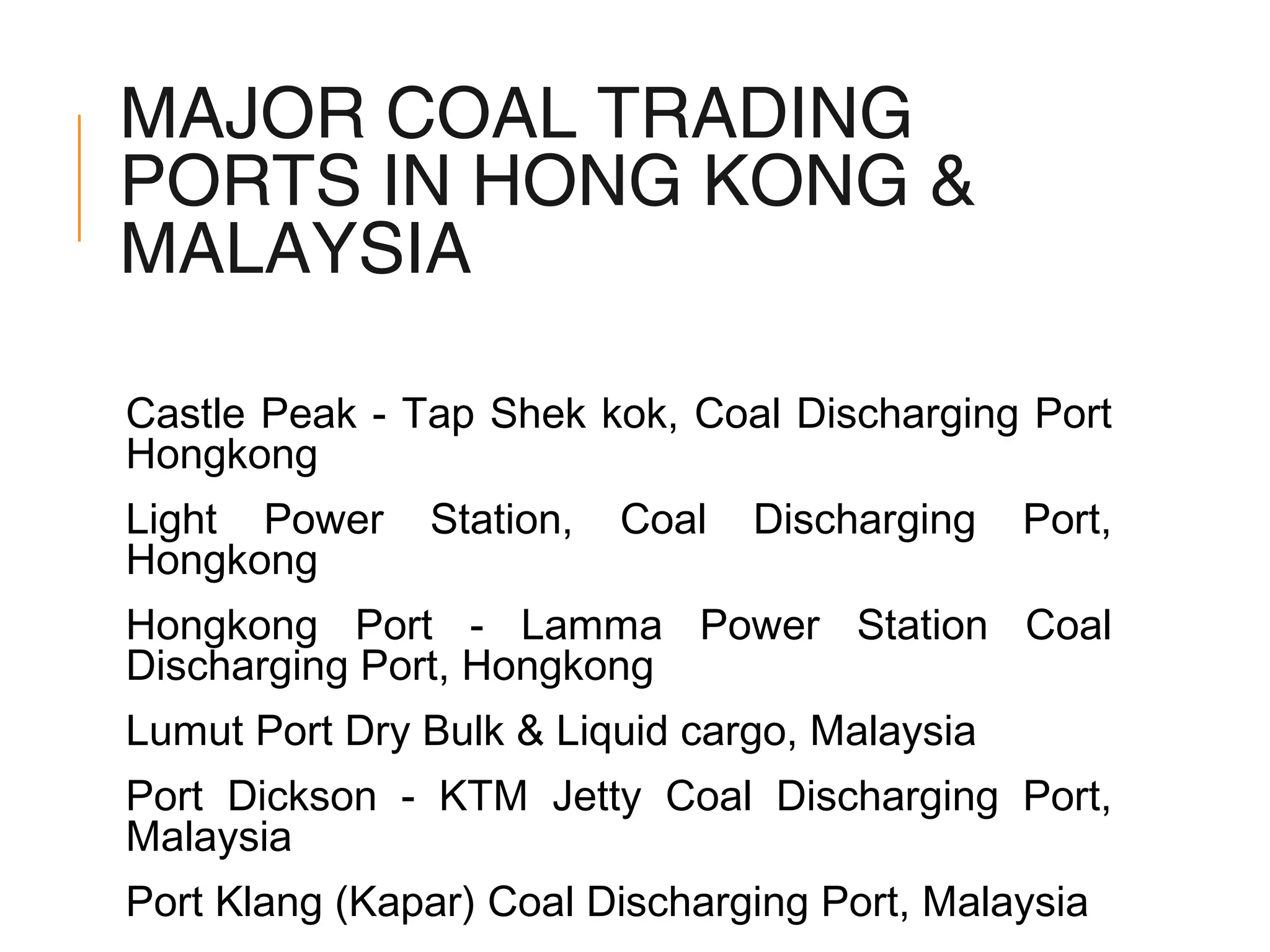 Coal major trading ports & routes | PPT