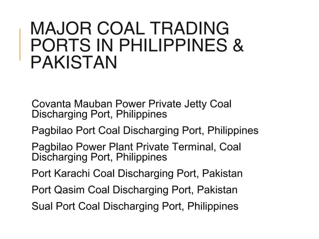 Coal major trading ports & routes | PPT | Asia Travel | Travel Locations