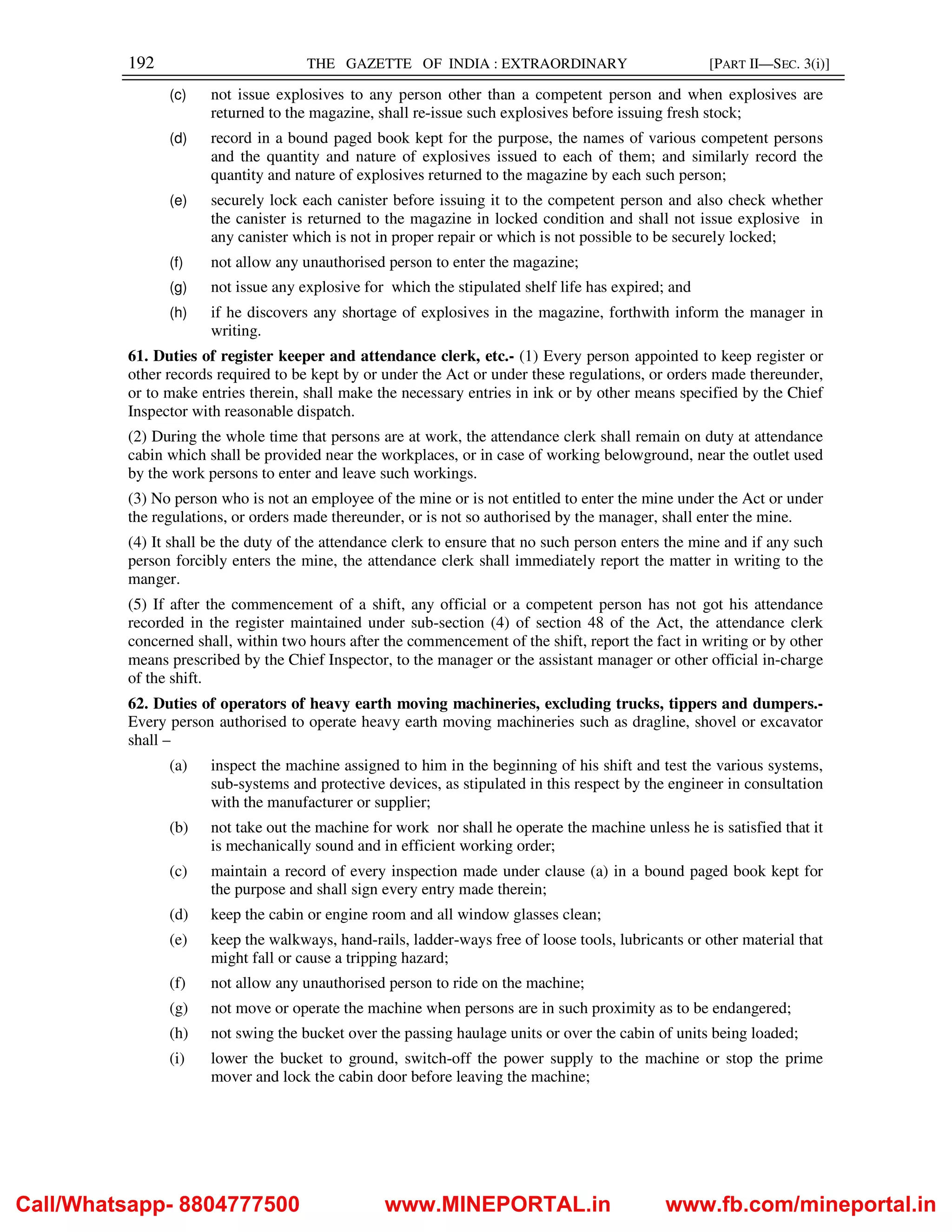 Coal mine regulations 2017 (eng) 424 | PDF