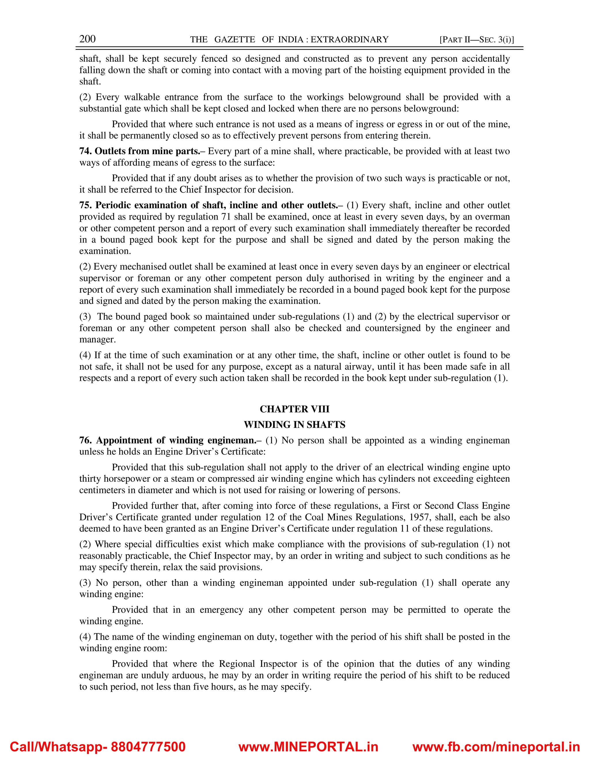 Coal mine regulations 2017 (eng) 424 | PDF