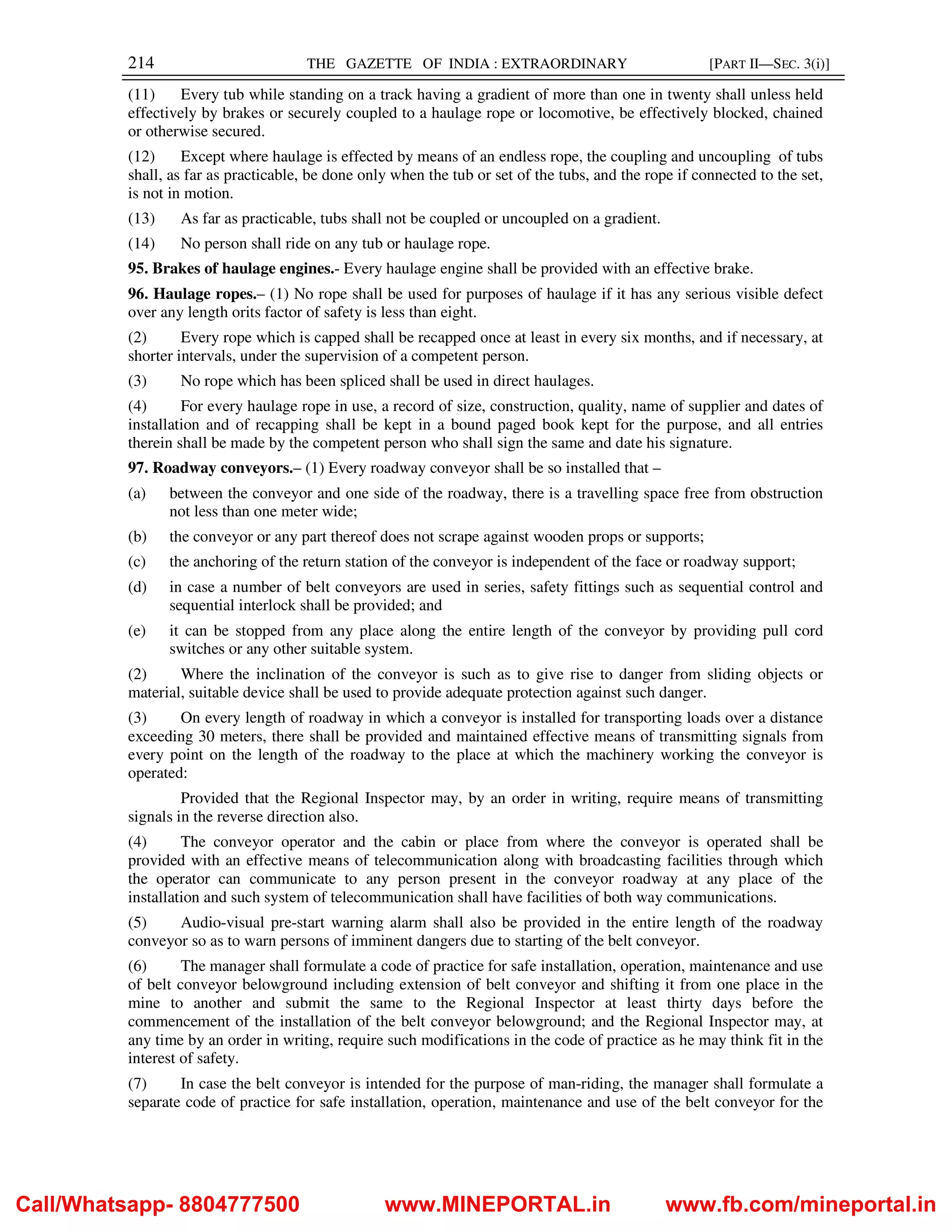 Coal mine regulations 2017 (eng) 424 | PDF