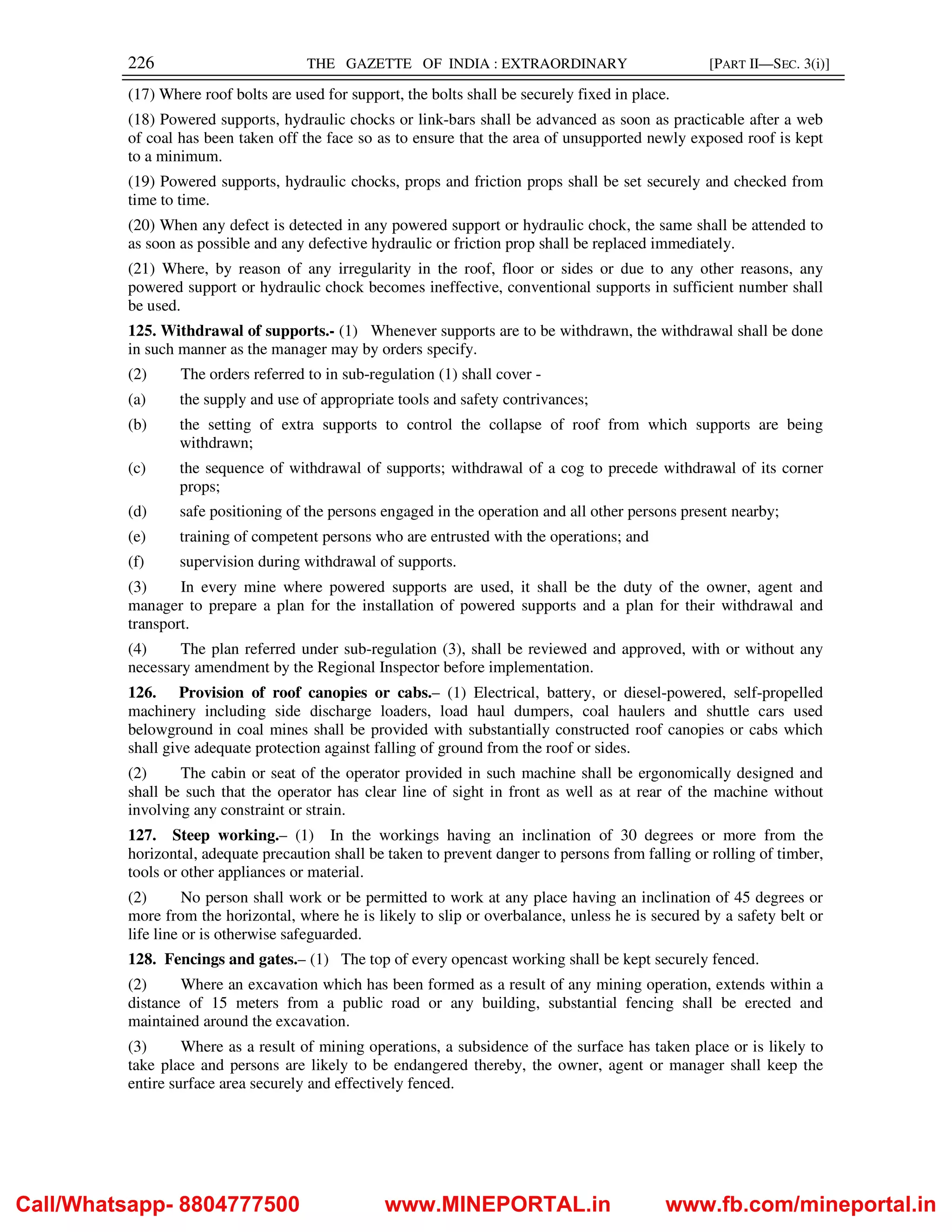 Coal mine regulations 2017 (eng) 424 | PDF