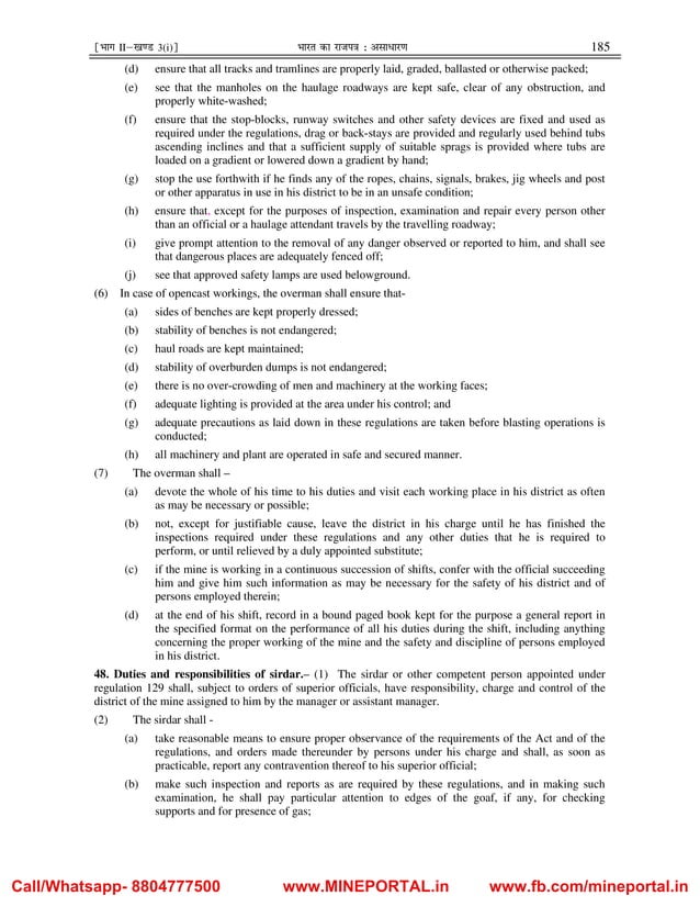 Coal mine regulations 2017 (eng) 424 | PDF