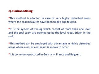 Coal mining methods | PPT
