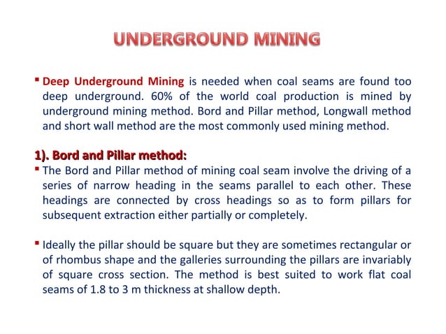 Coal mining methods | PPT