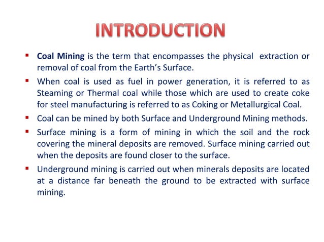 Coal mining methods | PPT