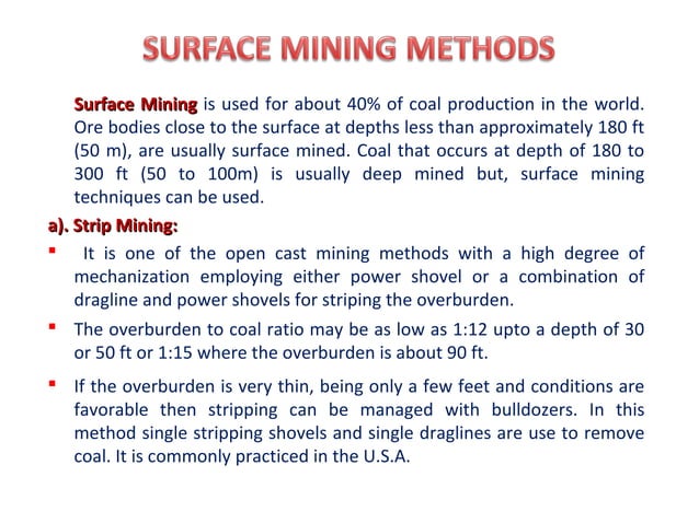 Coal mining methods | PPT