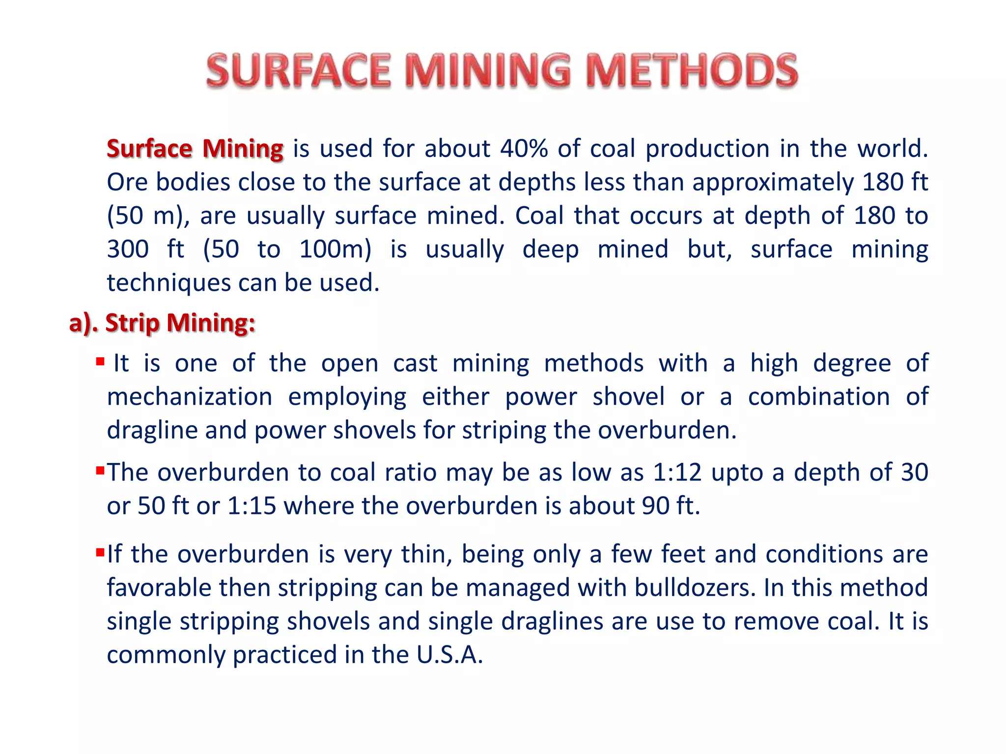 Coal mining methods Seminar Presentation | PPTX