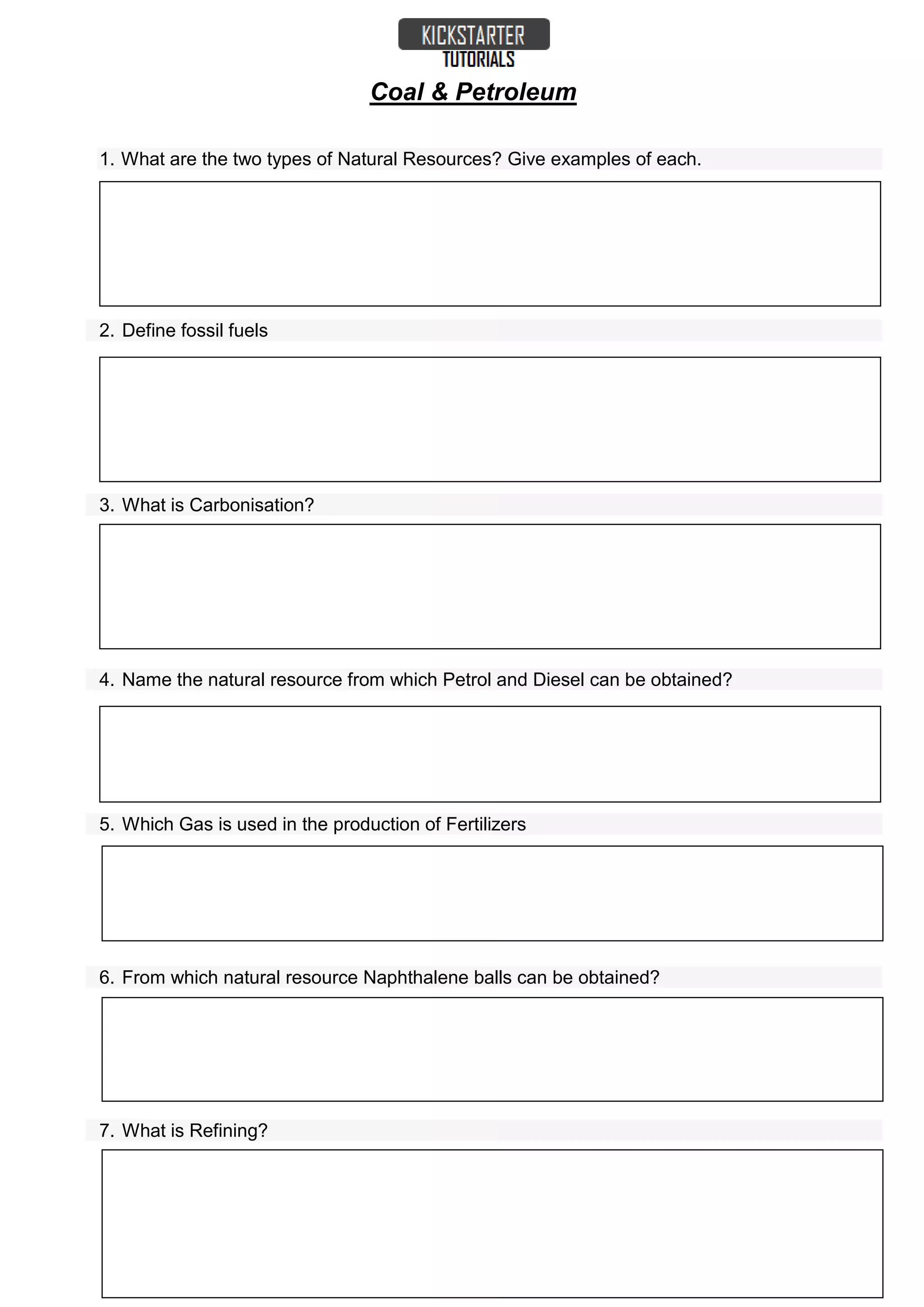 Coal & Petroleum (Grade 8 - Science) | PDF
