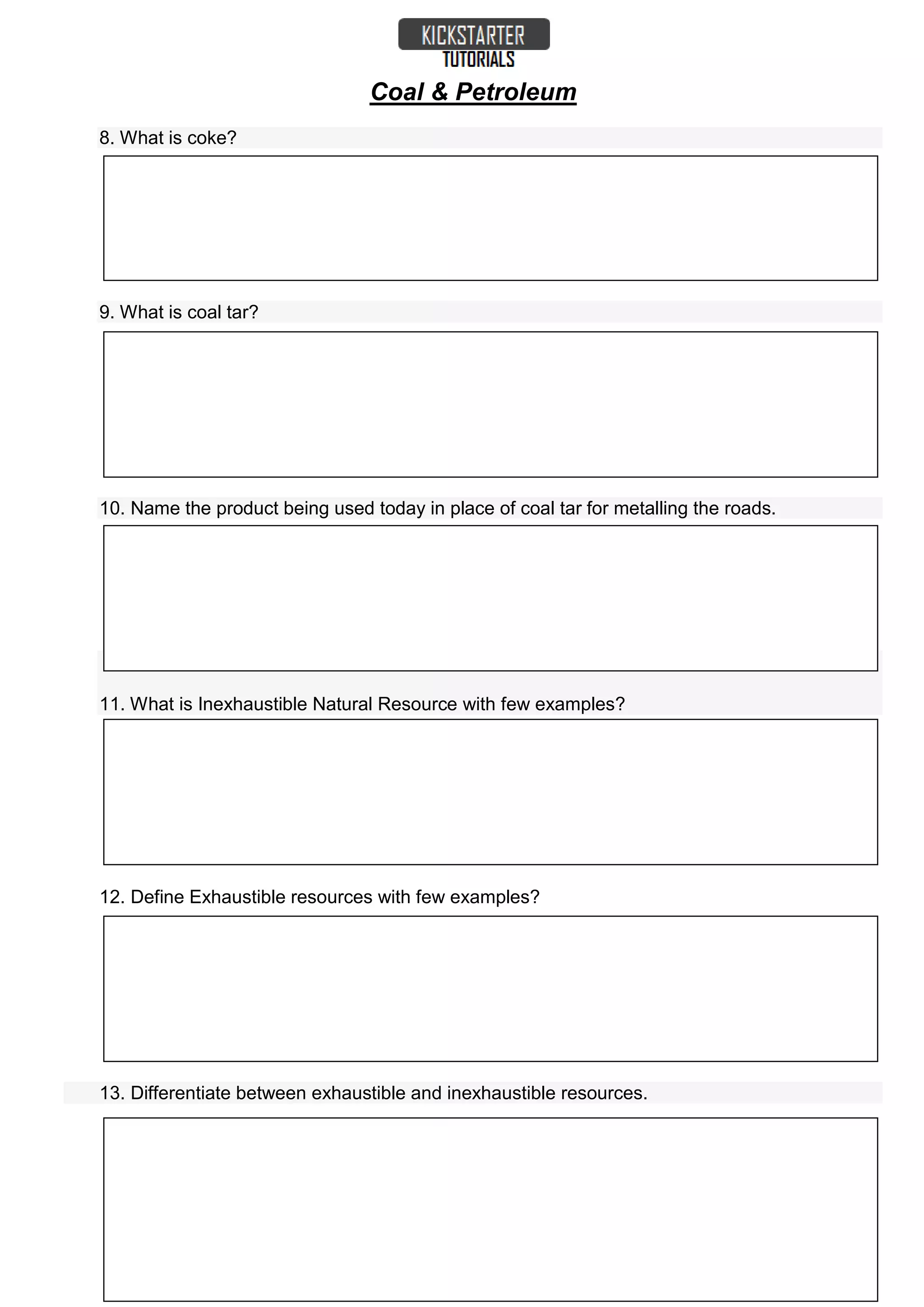 Coal & Petroleum (Grade 8 - Science) | PDF