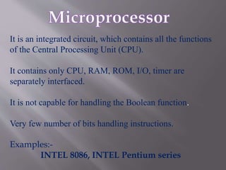 Microprocessor 8086 and Microcontoller | PPTX