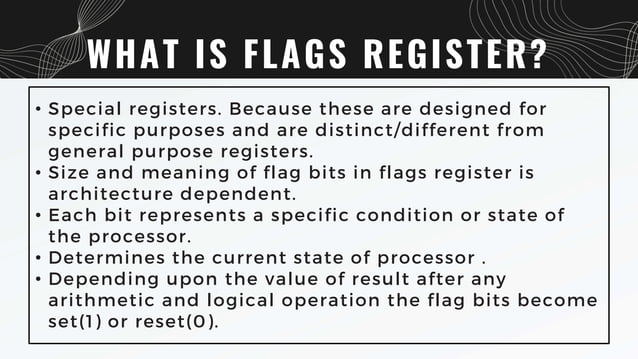 Flags register in central processing unit | PPT