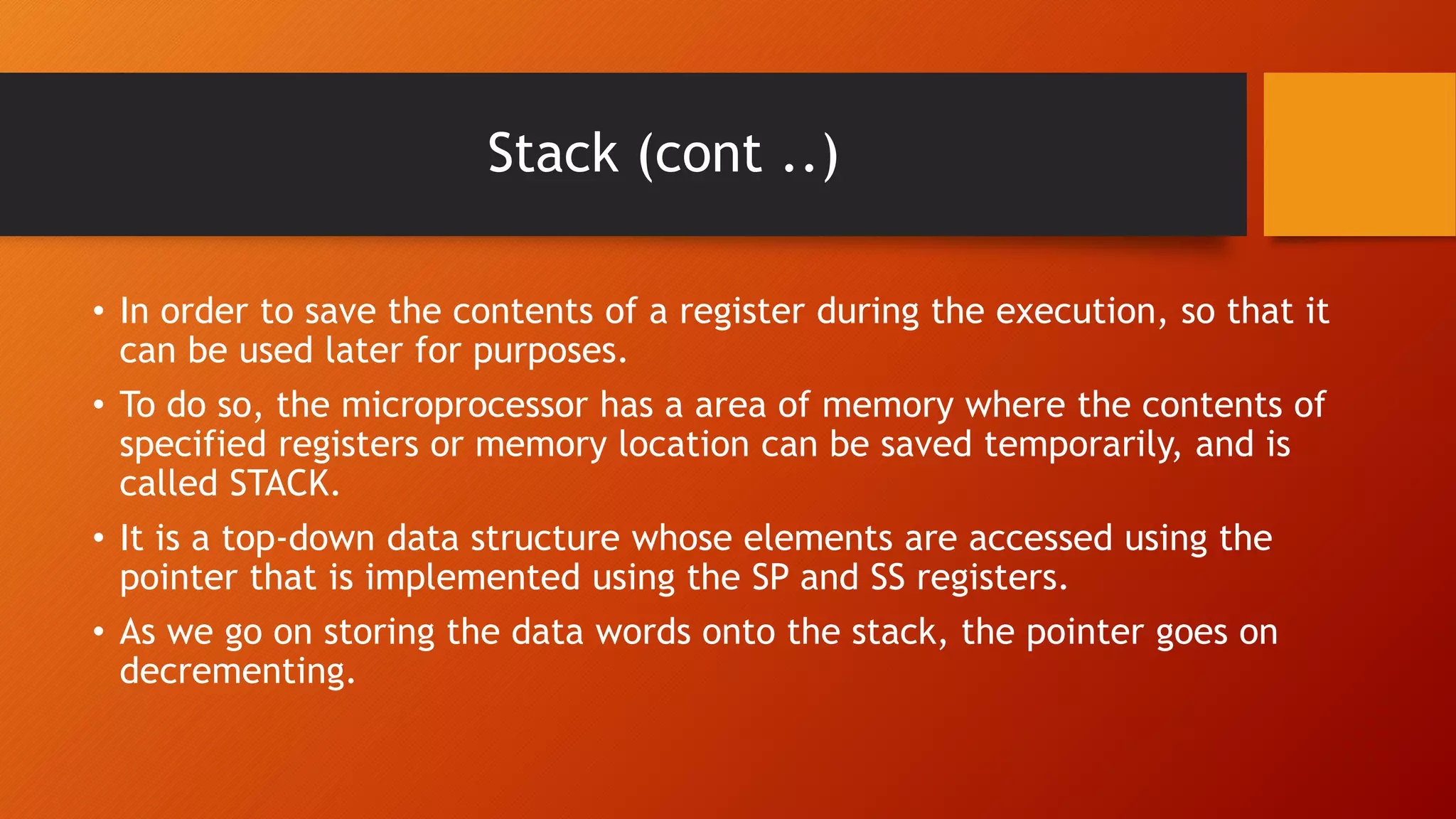 Stack And Its Usage In Assembly Language Ppt