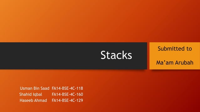 Stack and its usage in assembly language | PPTX