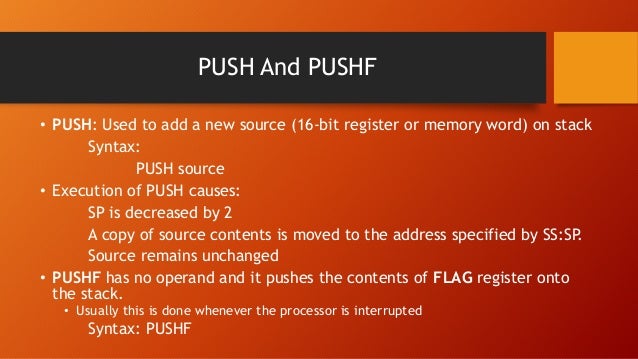 Stack And Its Usage In Assembly Language