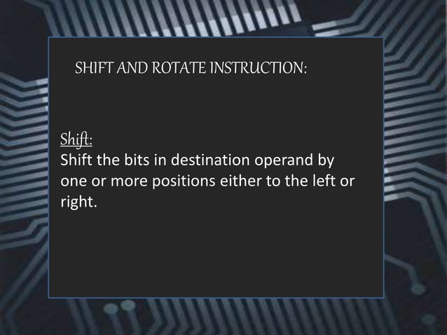 logic shift and rotate instruction | PPT