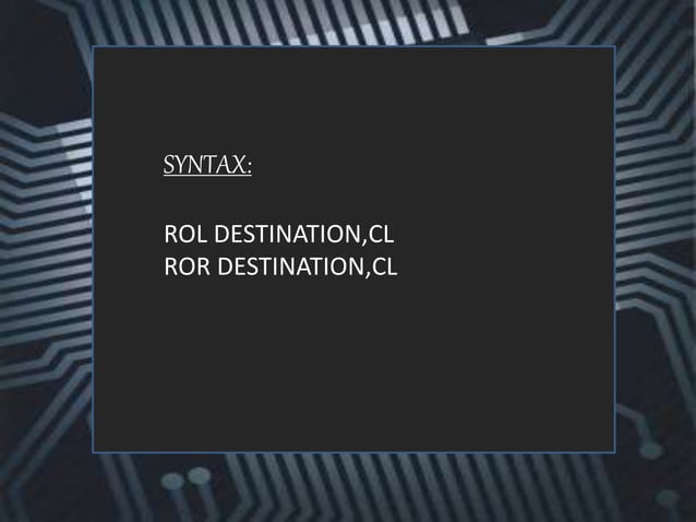 logic shift and rotate instruction | PPT