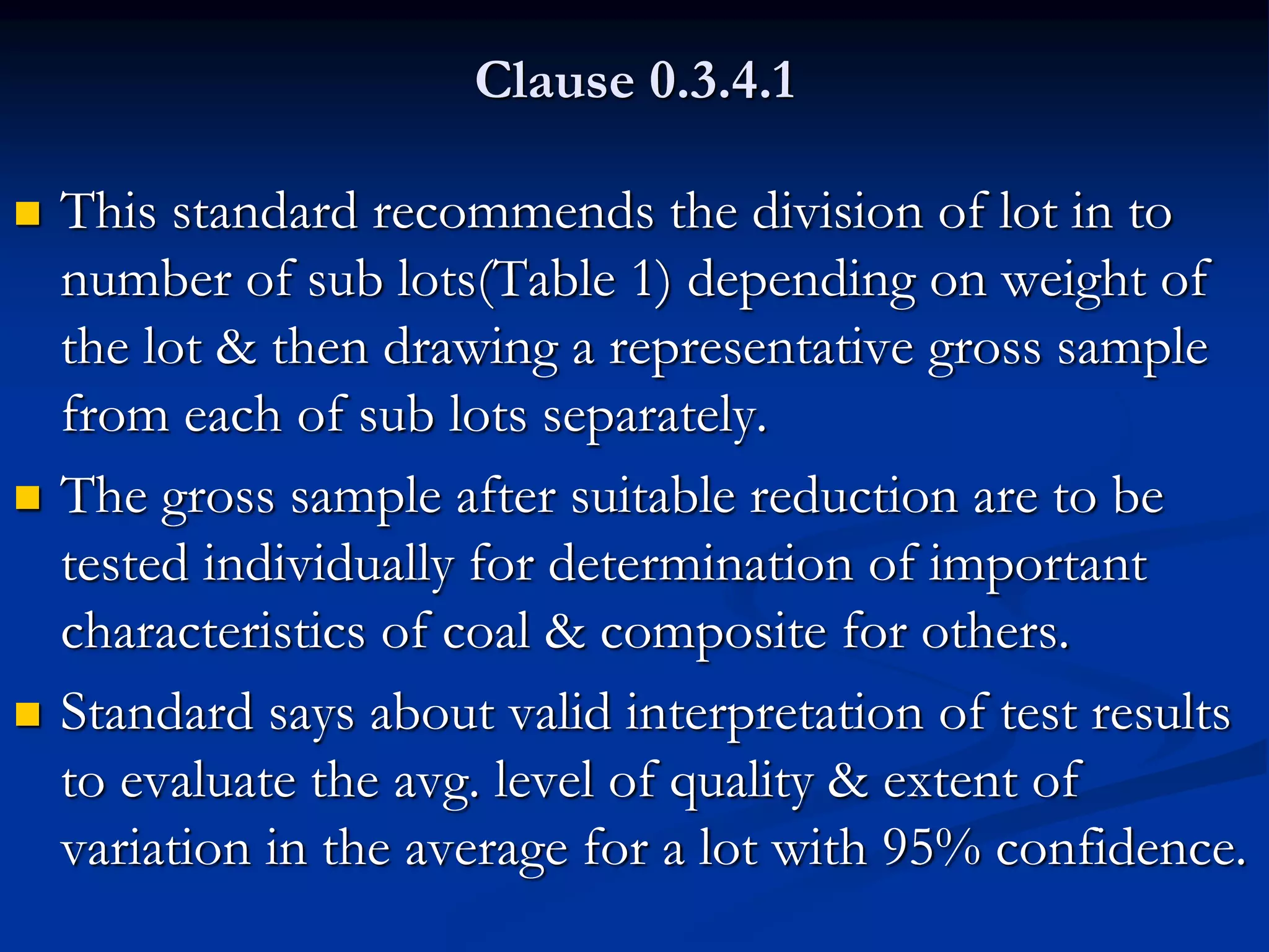 Coal quality sampling & preparation as per indian standard | PPT