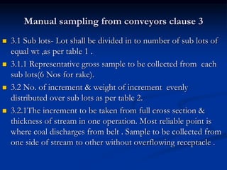 Coal quality sampling & preparation as per indian standard | PPT