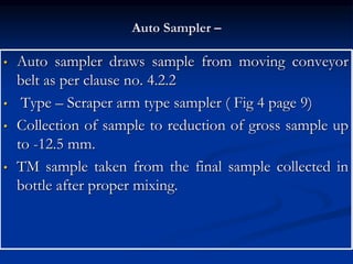 Coal quality sampling & preparation as per indian standard | PPT