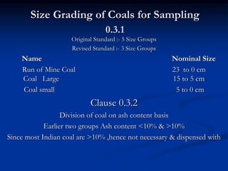 Coal quality sampling & preparation as per indian standard | PPT