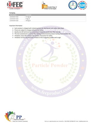 Coal Test Dust Technical Sheet.......... | PDF