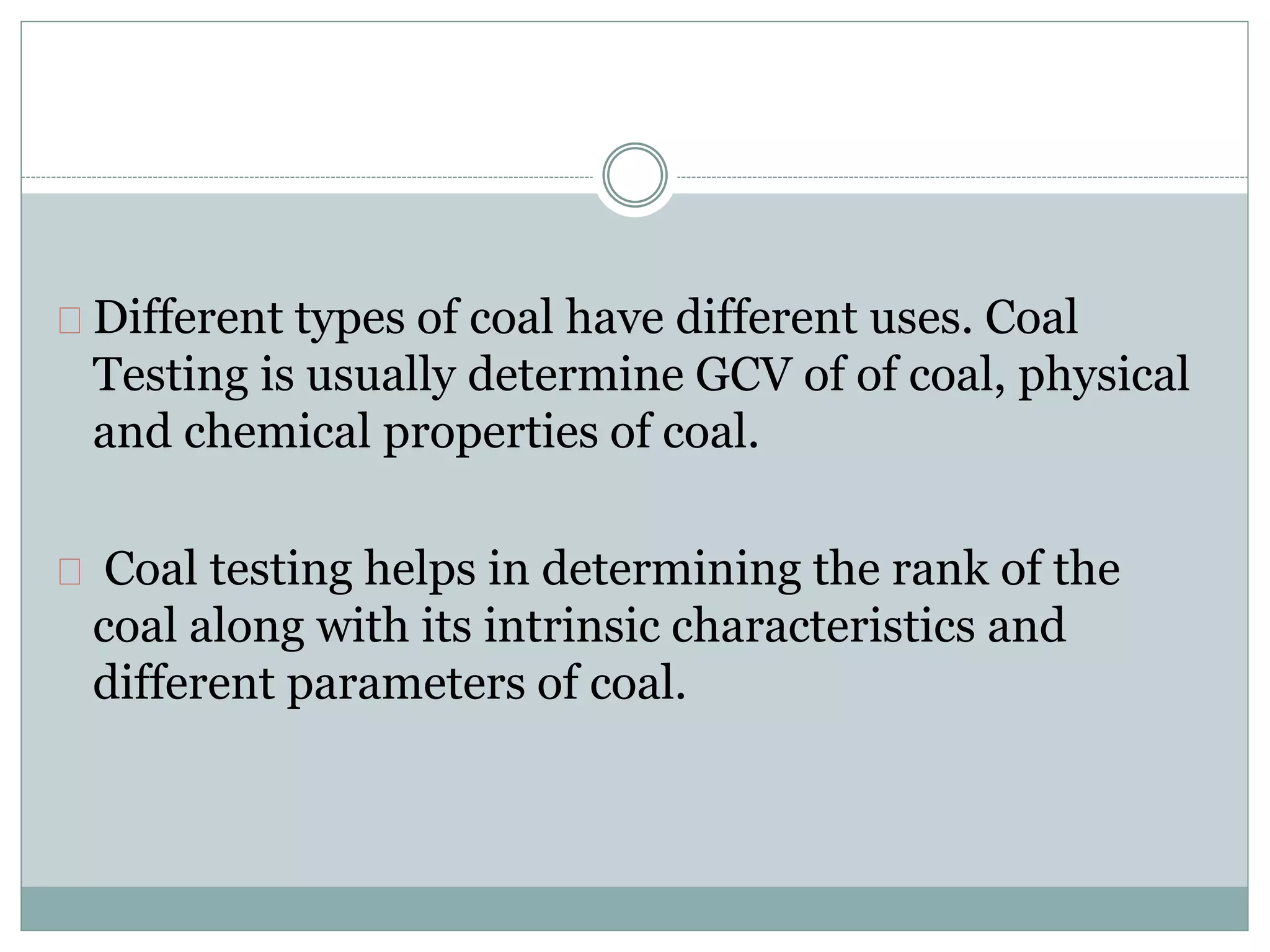 Coal testing | PPTX