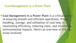 COAL & WATER MANAGEMENT for power plant | PPTX