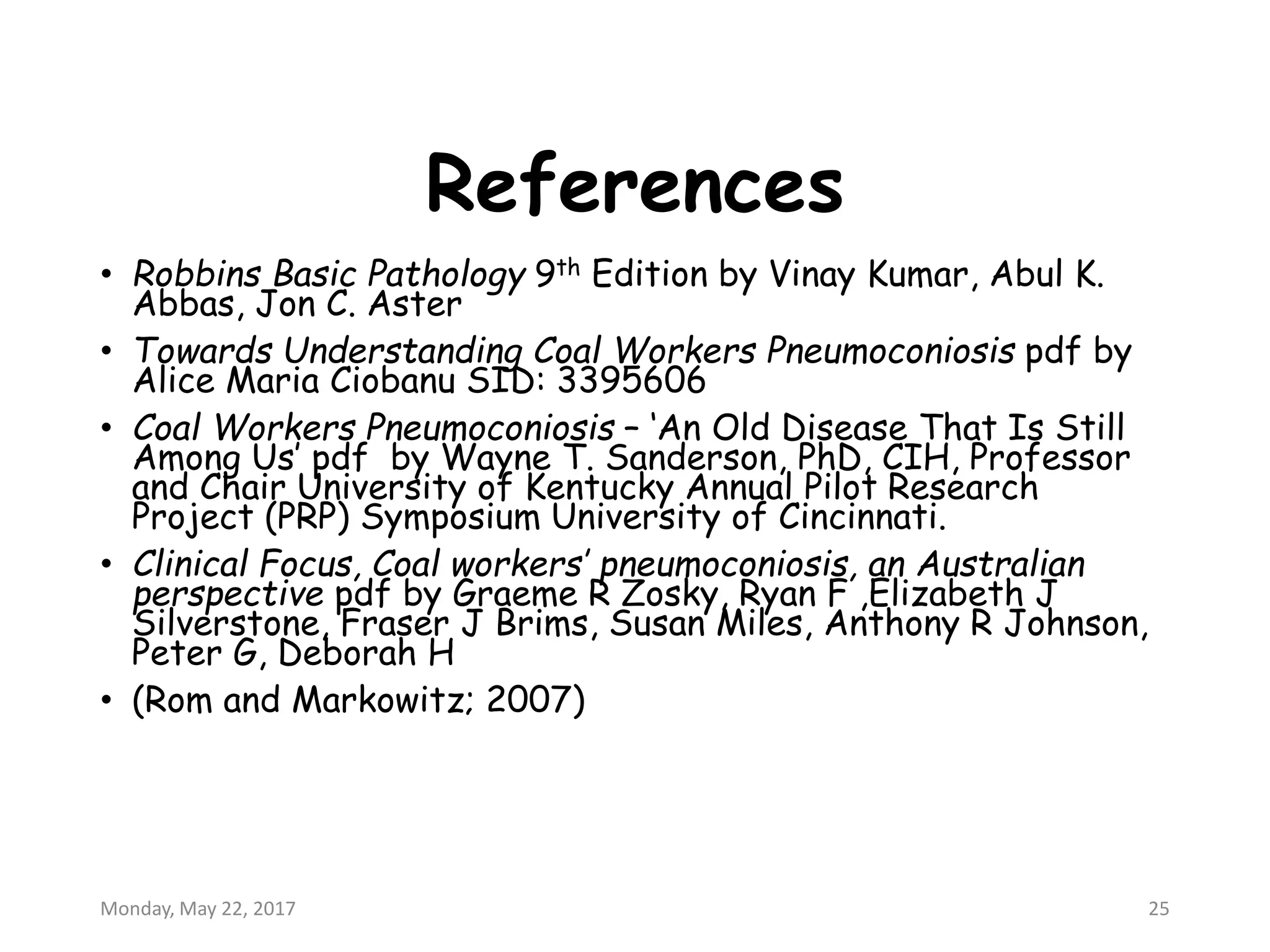Coal workers pneumoconiosis | PDF
