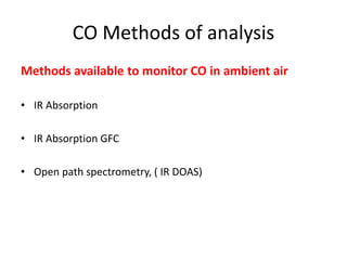 Monitoring CO -NDIR Method | PPT