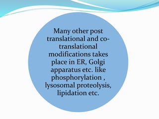 Co and post translationational modification of proteins | PPTX