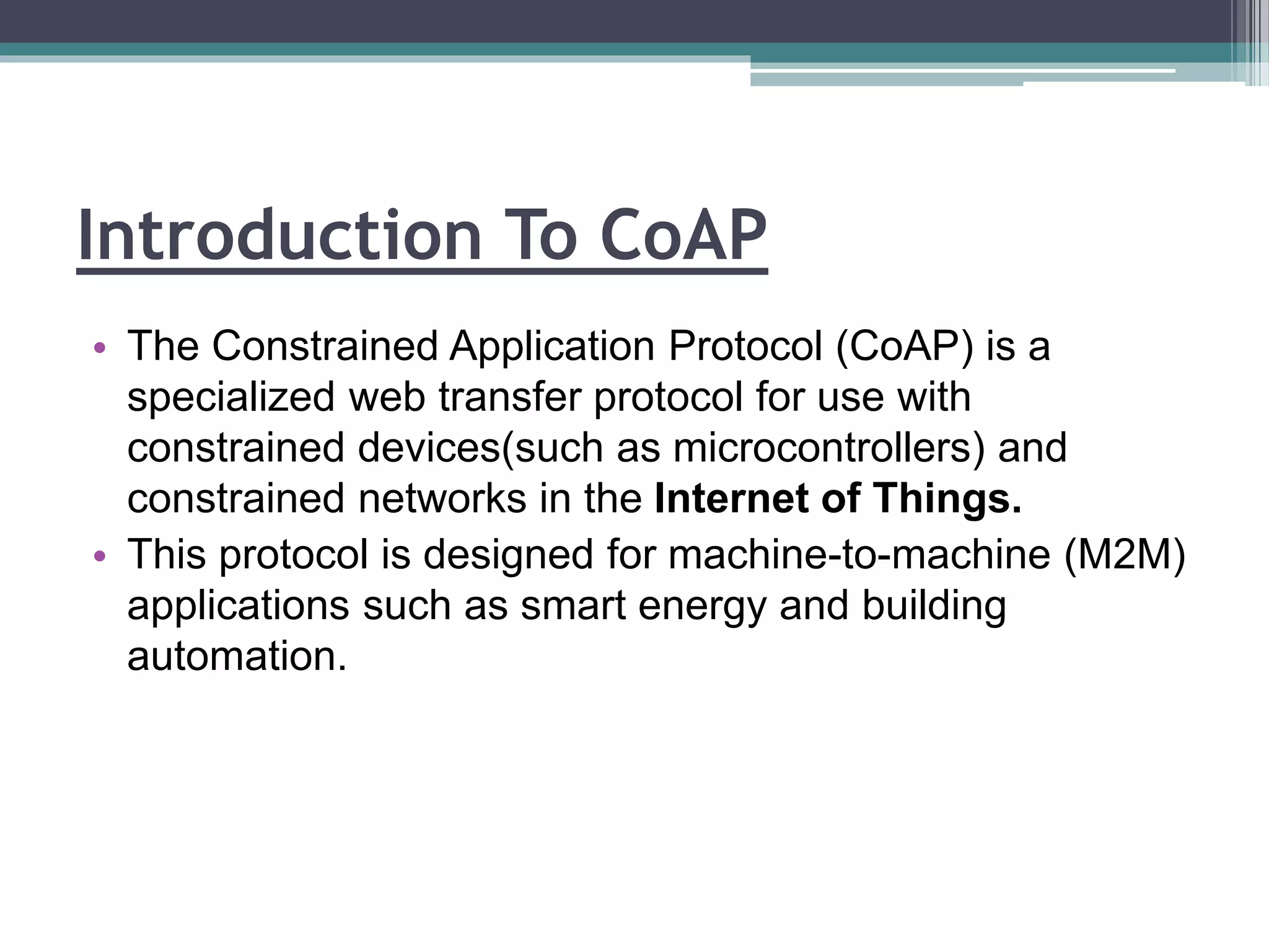 CoAP protocol -Internet of Things(iot) | PPTX