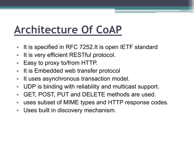 CoAP protocol -Internet of Things(iot) | PPTX | Internet | Computing