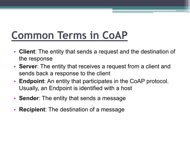 CoAP protocol -Internet of Things(iot) | PPTX | Internet | Computing