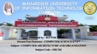 Instruction Set : Computer Architecture | PPTX