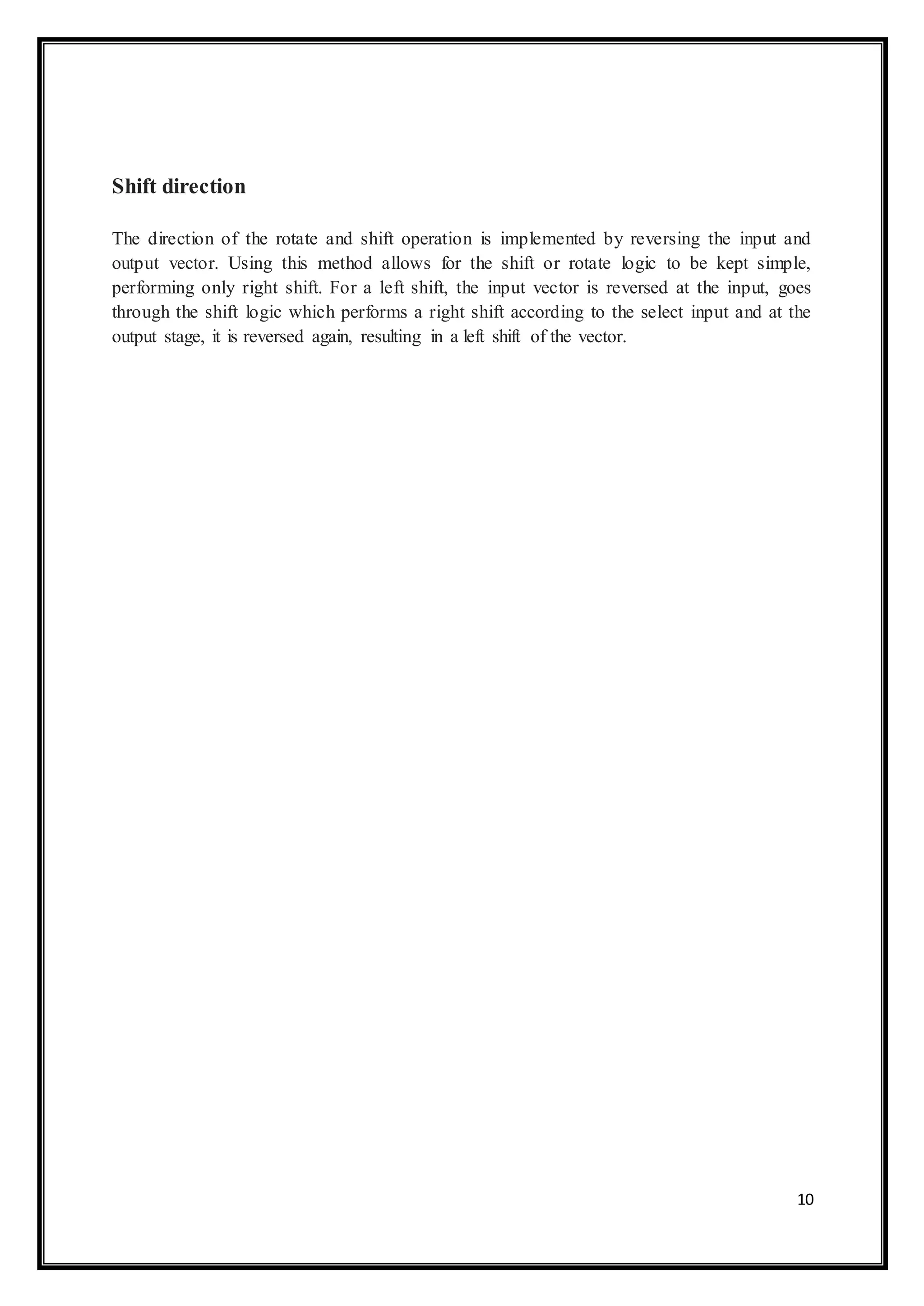 A Computers Architecture project on Barrel shifters | DOCX | Programming Languages | Computing