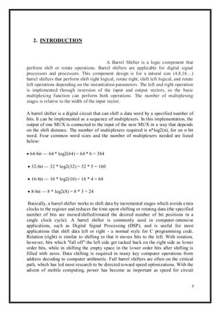 A Computers Architecture project on Barrel shifters | DOCX | Programming Languages | Computing