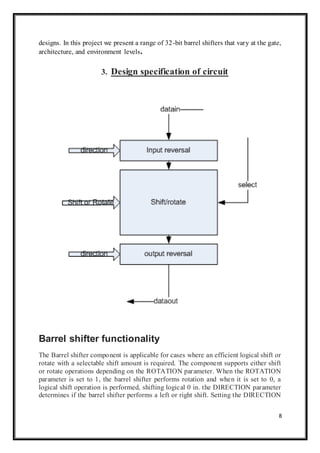 A Computers Architecture project on Barrel shifters | DOCX | Programming Languages | Computing