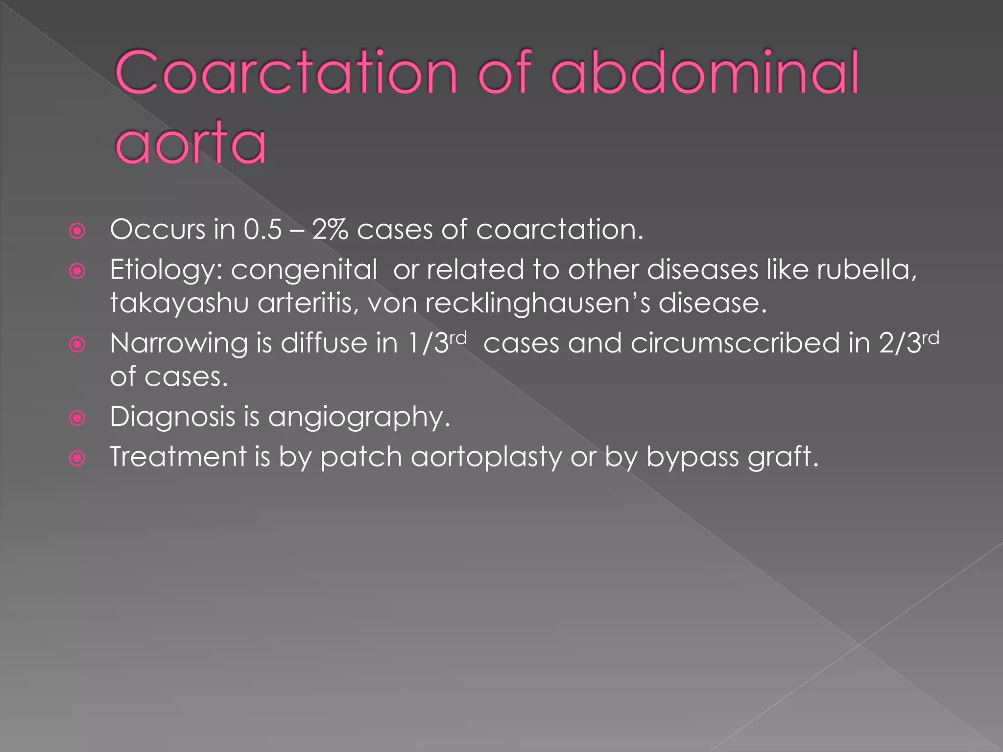 Coarctation of aorta | PPTX | Heart and Cardiovascular Diseases | Diseases and Conditions