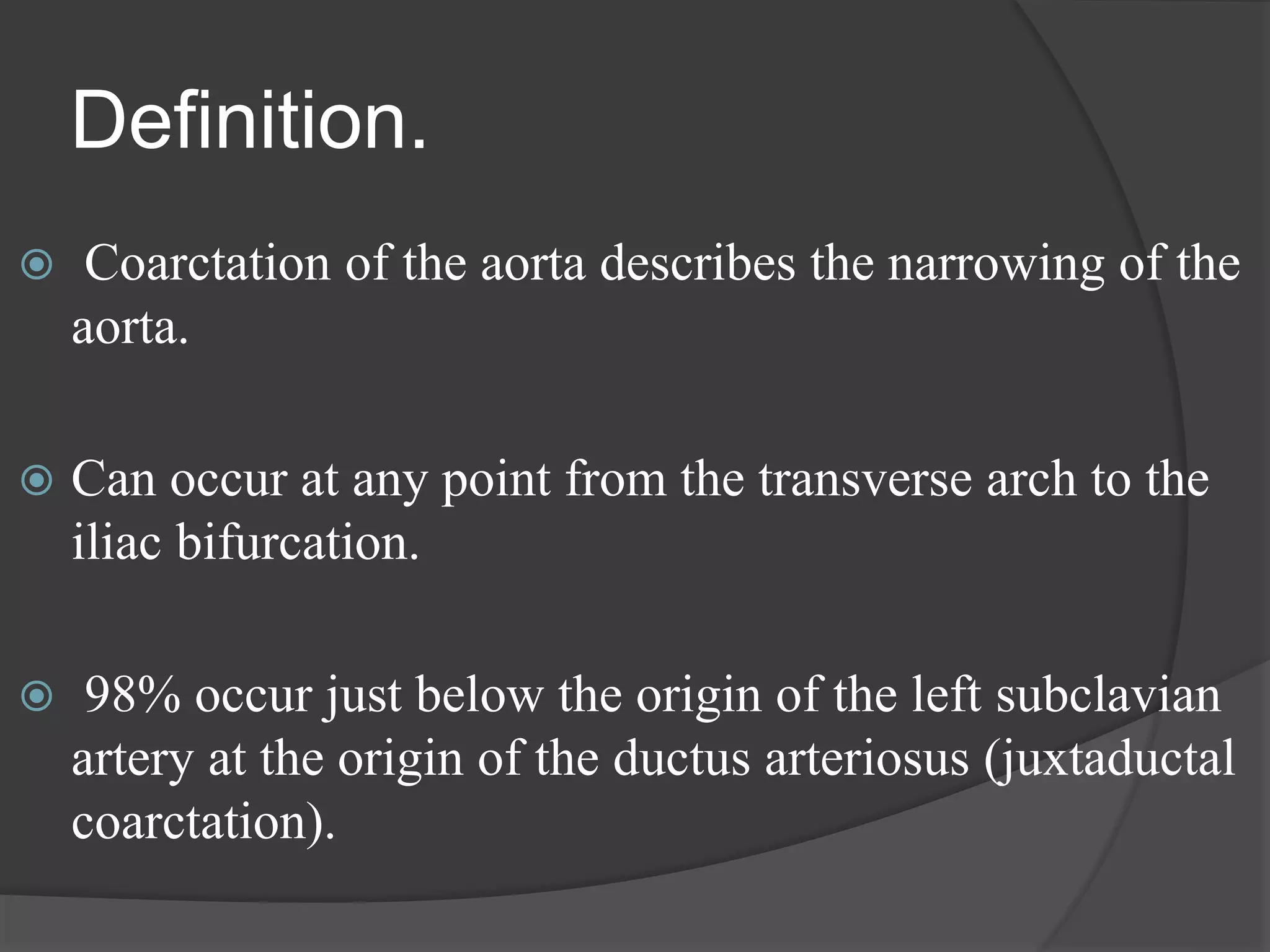 Coarctation of aorta. | PPTX